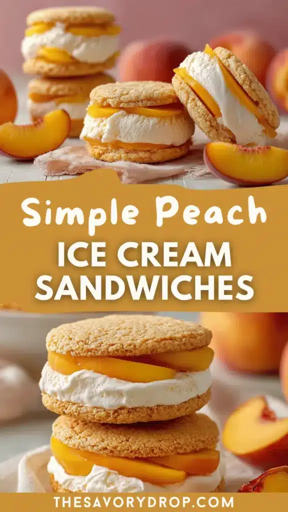 Simple Peach Ice Cream Sandwiches