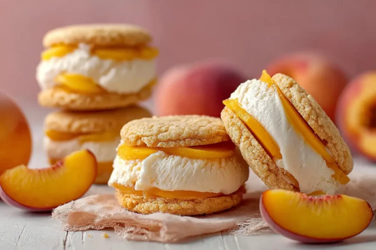 Simple Peach Ice Cream Sandwiches